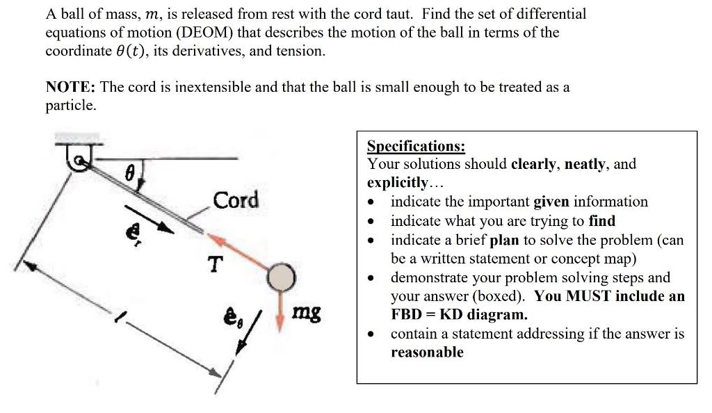 Solved Solve this problem using Newton-Euler Method | Chegg.com