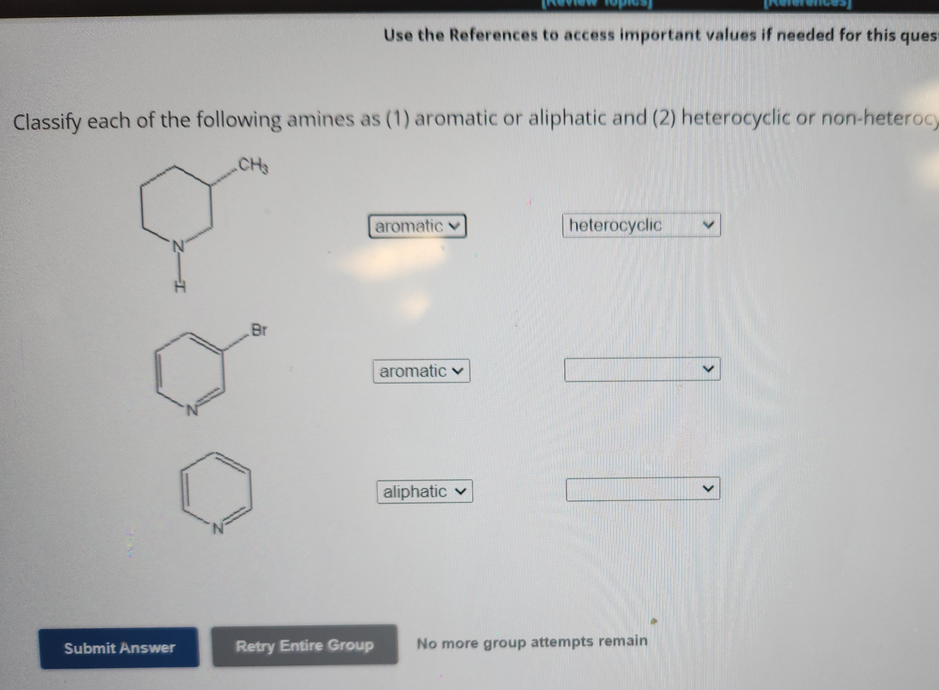 Solved Classify each of the following amines as (1) aromatic | Chegg.com