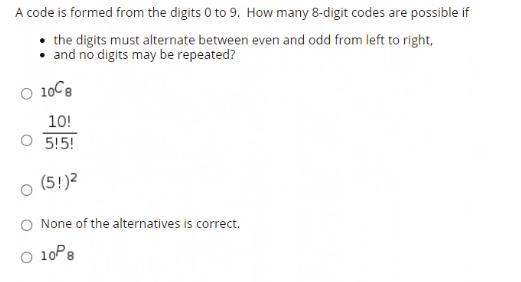 Solved A code is formed from the digits 0 to 9. How many | Chegg.com