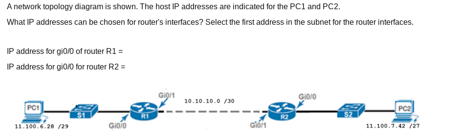 Solved A network topology diagram is shown. The host IP | Chegg.com