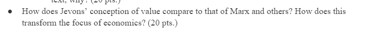 - How does Jevons' conception of value compare to | Chegg.com
