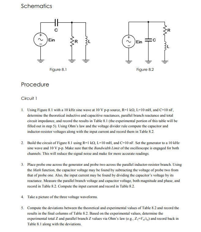 Solved Series-Parallel R, L, C Circuits Objective This | Chegg.com