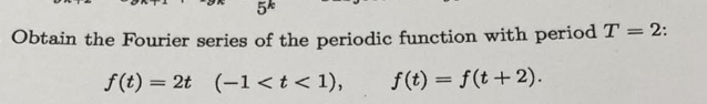 Solved Obtain the Fourier series of the periodic function | Chegg.com