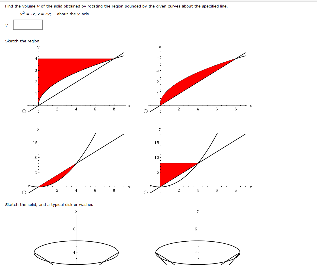Solved Find The Volume V Of The Solid Obtained By Rotating Chegg