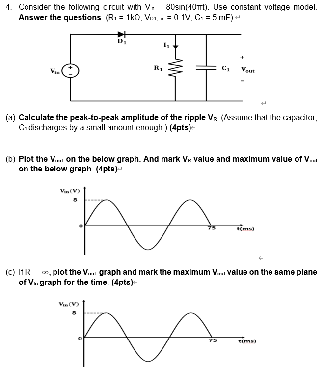 Solved 4. Consider the following circuit with Vin | Chegg.com