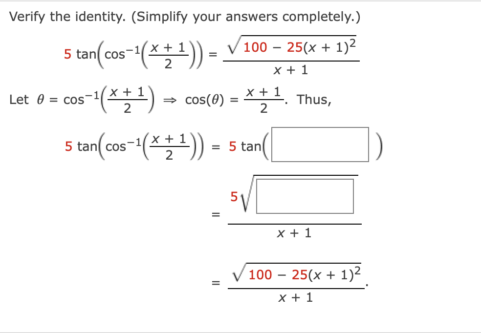 Solved Verify the identity. (Simplify your answers | Chegg.com