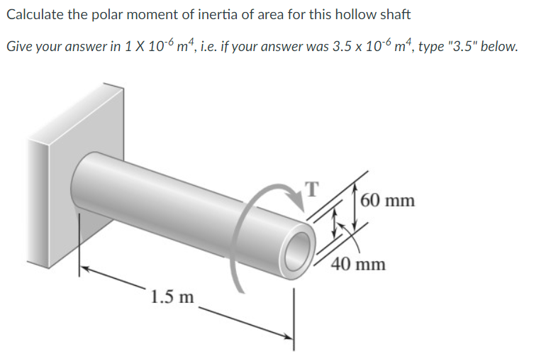 Solved Calculate the polar moment of inertia of area for | Chegg.com