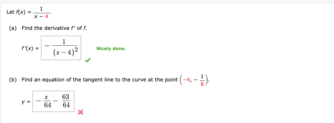 Solved Let f(x)=x−41. (a) Find the derivative f′ of f. | Chegg.com