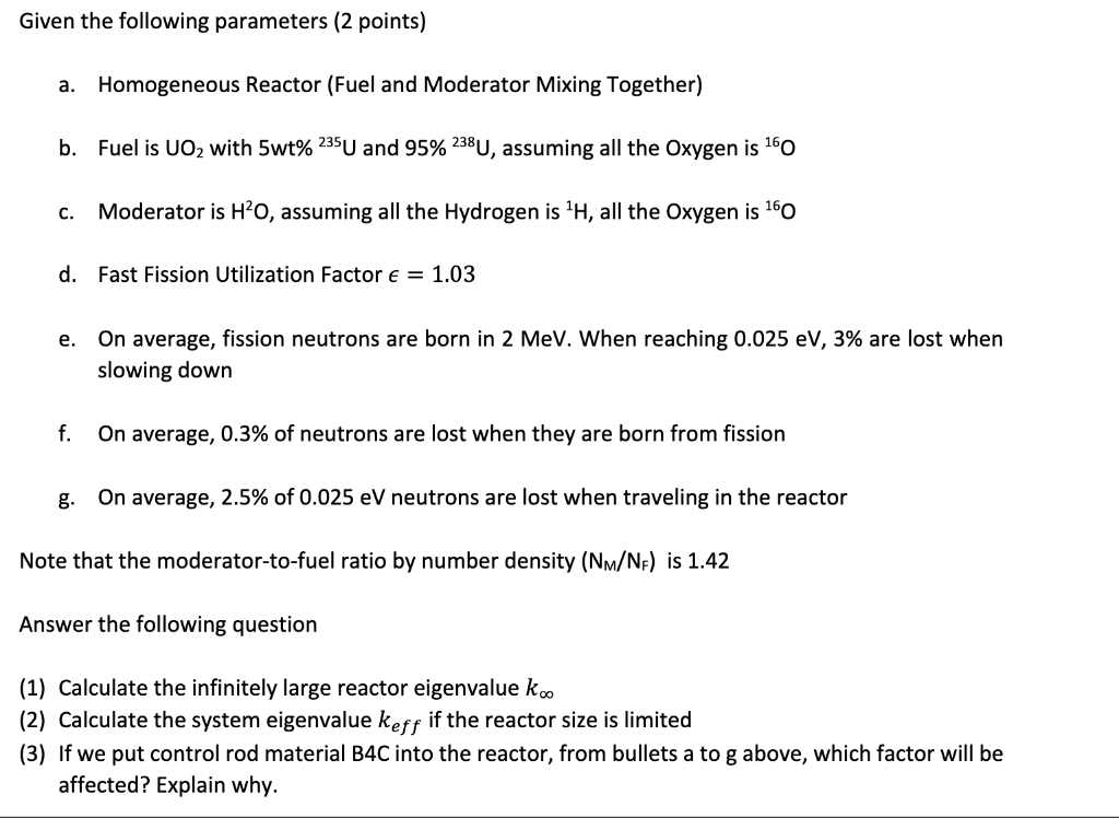 Solved Given the following parameters ( 2 points) a. | Chegg.com