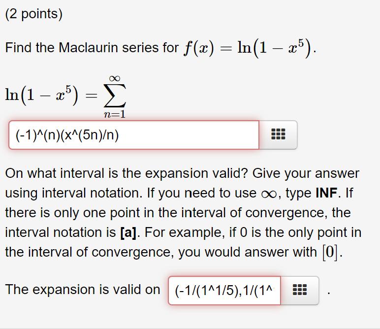 Solved Find the Maclaurin series for f(x)=ln(1−x5). | Chegg.com