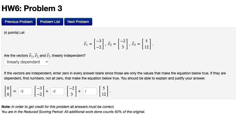 Solved HW6: Problem 3 Previous Problem Problem List Next | Chegg.com
