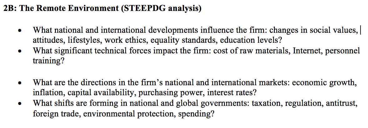 2B: The Remote Environment (STEEPDG analysis) What | Chegg.com