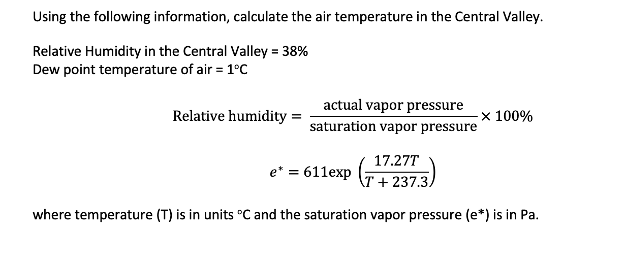 Solved Using the following information, calculate the air | Chegg.com