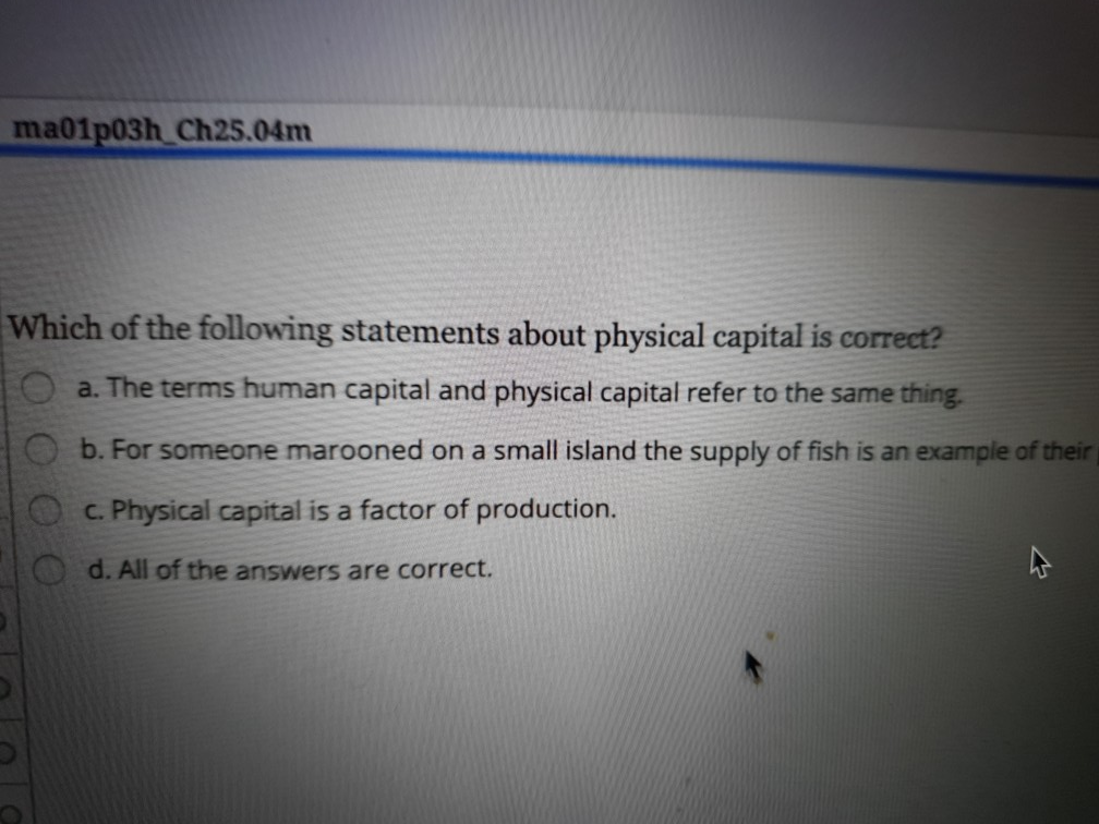 Physical Capital Example