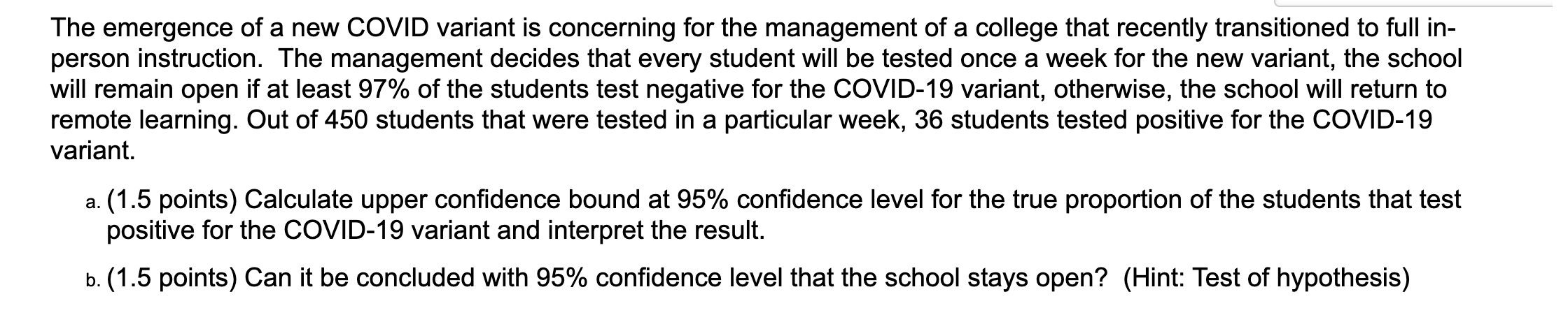 Solved The emergence of a new COVID variant is concerning | Chegg.com