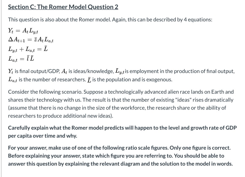 Section C: The Romer Model Question 2 This question | Chegg.com