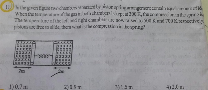 Solved 11.) In the given figure two chambers separated | Chegg.com