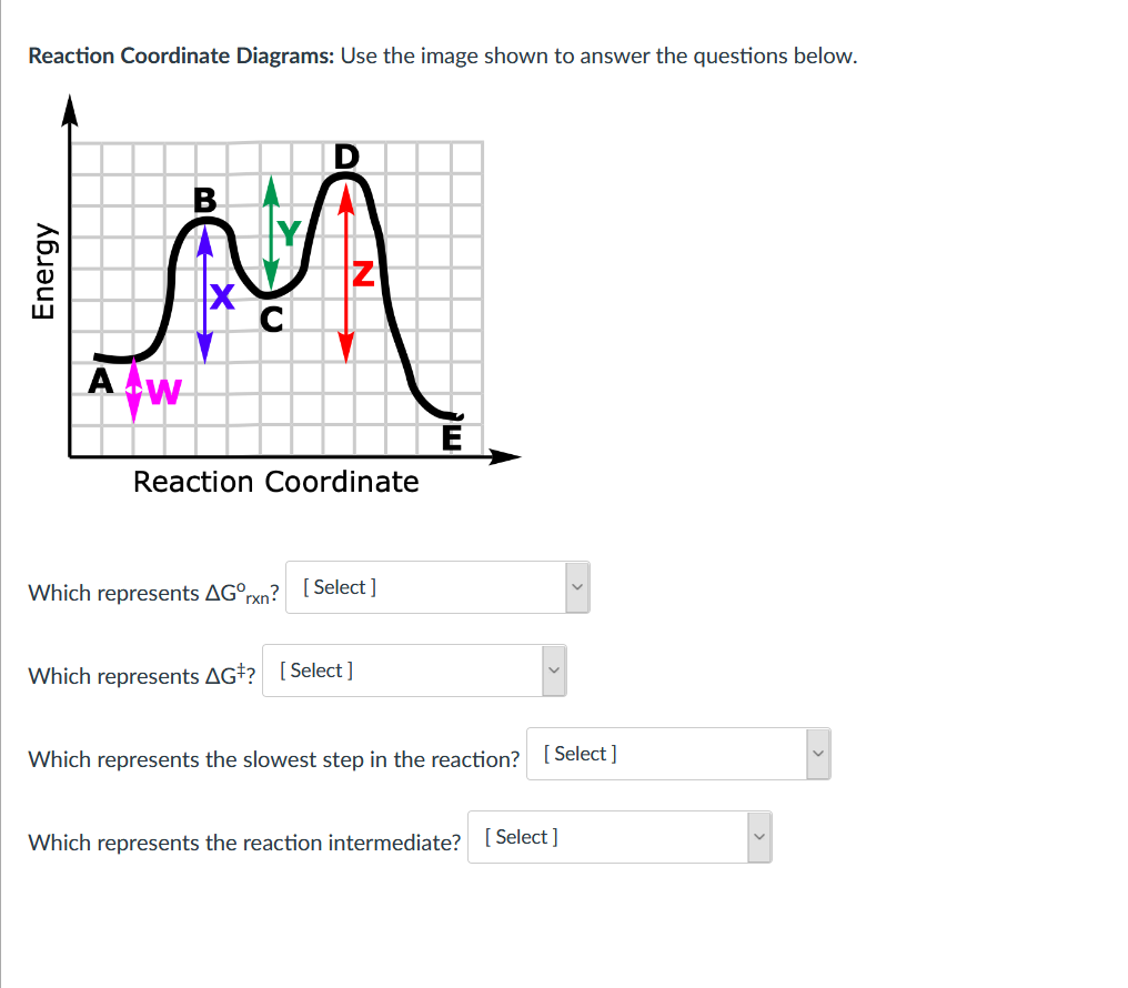 Solved Reaction Coordinate Diagrams: Use the image shown to | Chegg.com