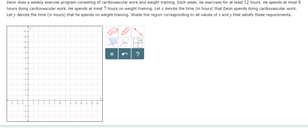 Solved Deon does a weekly exercise program consisting of | Chegg.com