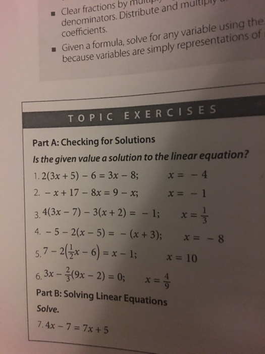 Solved Is the given value a solution to the linear equation | Chegg.com