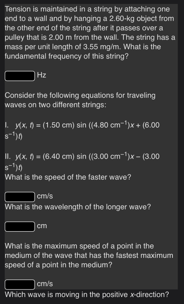 Tension is maintained in a string by attaching one | Chegg.com