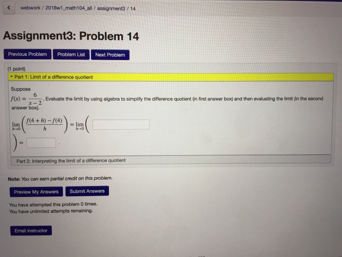 Solved webwork/2018w1,math104 all / assignment3/14 | Chegg.com
