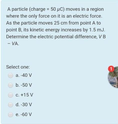 Solved A particle (charge = 50 C) moves in a region where | Chegg.com