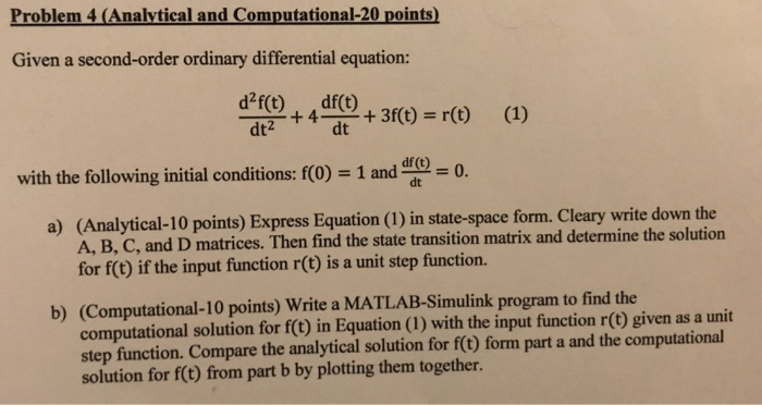 Solved Problem 4 (Analytical and Computational-20 points) | Chegg.com