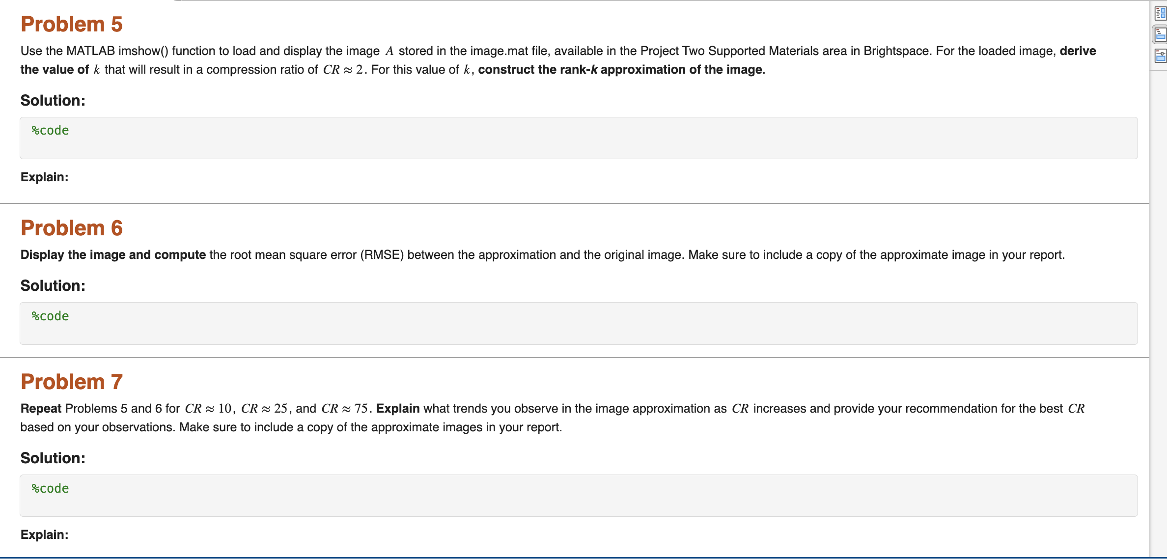 Solved For the 3×3 matrix A, the singular value | Chegg.com
