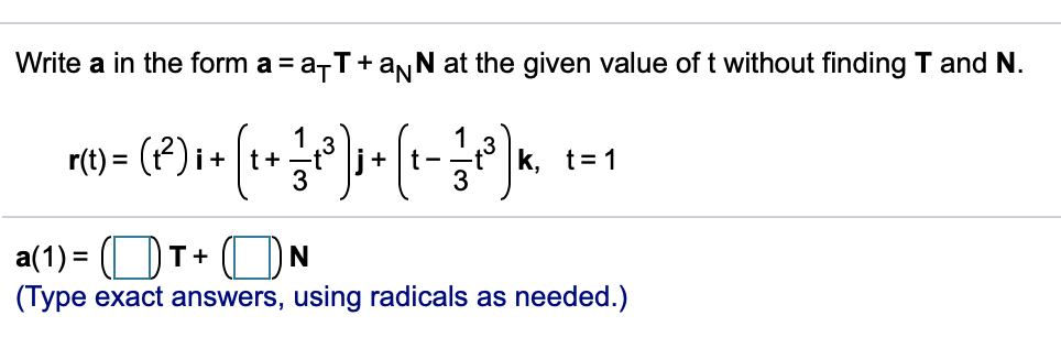 Solved Write A In The Form A Aftan N At The Given Value 8537
