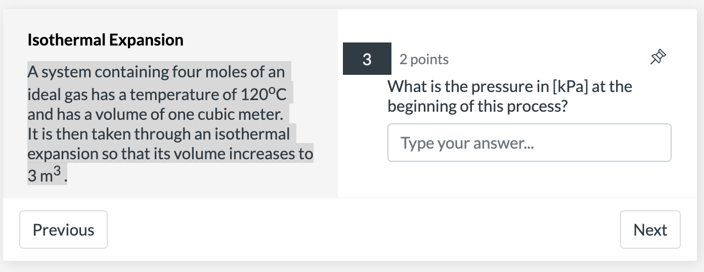 Solved Isothermal Expansion A system containing four moles | Chegg.com