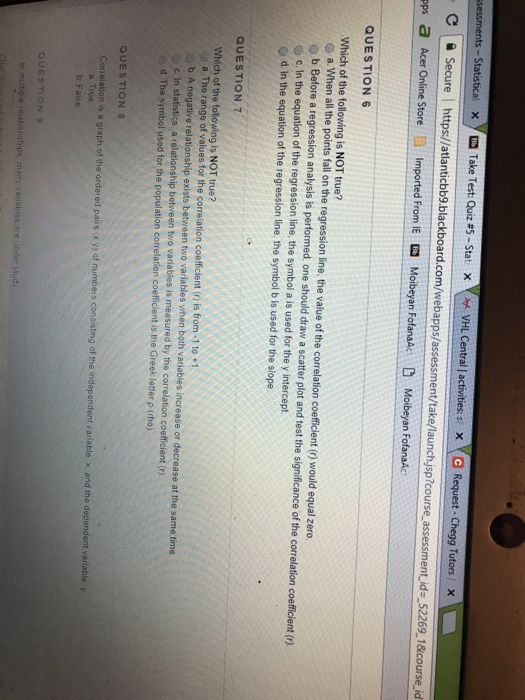 Solved xy-Take Test: Quiz #5-Stat ×VM. VHL Central la Secure | Chegg.com