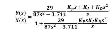 Solved Write the closed-loop transfer function for your | Chegg.com