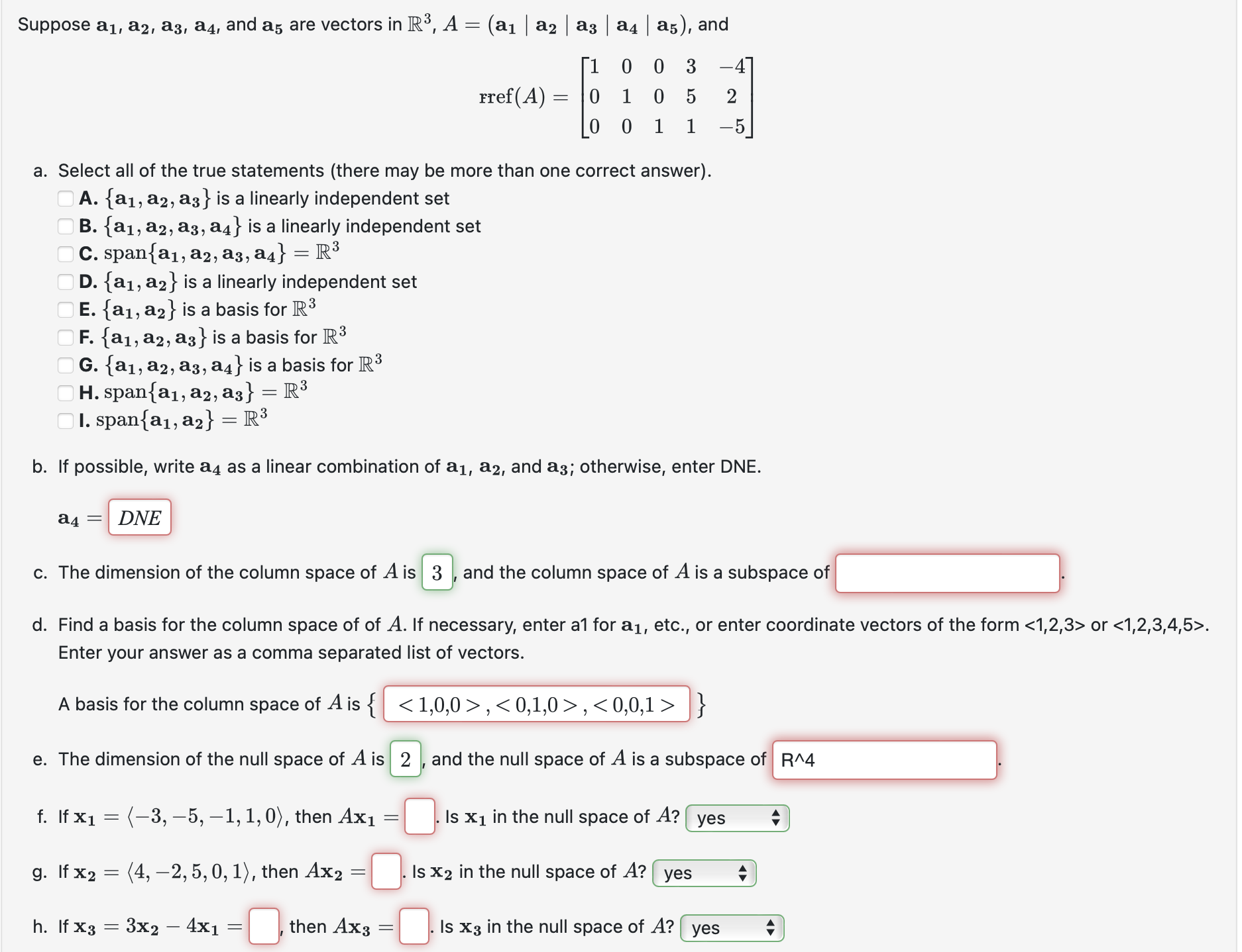 Solved ppose a1,a2,a3,a4, and a5 are vectors in | Chegg.com