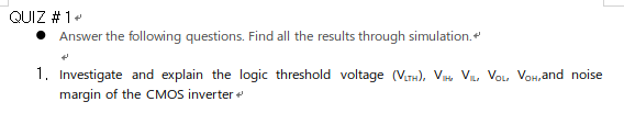 Solved Investigate and explain the logic threshold | Chegg.com
