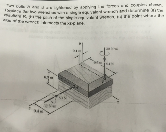 Solved Two bolts A and B are tightened by applying the | Chegg.com