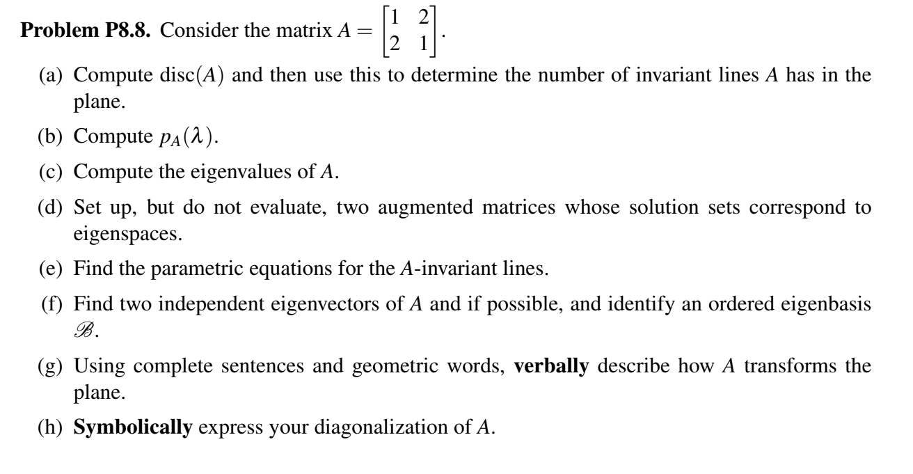 Solved Problem P88 Consider The Matrix A 1221 A 