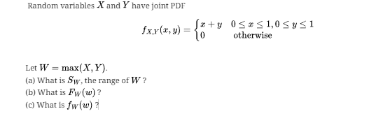 Solved Random variables X and Y have joint PDF | Chegg.com