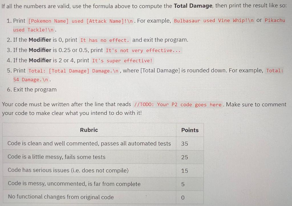 Problem 2: Pokemon Damage In case you didn't know, | Chegg.com