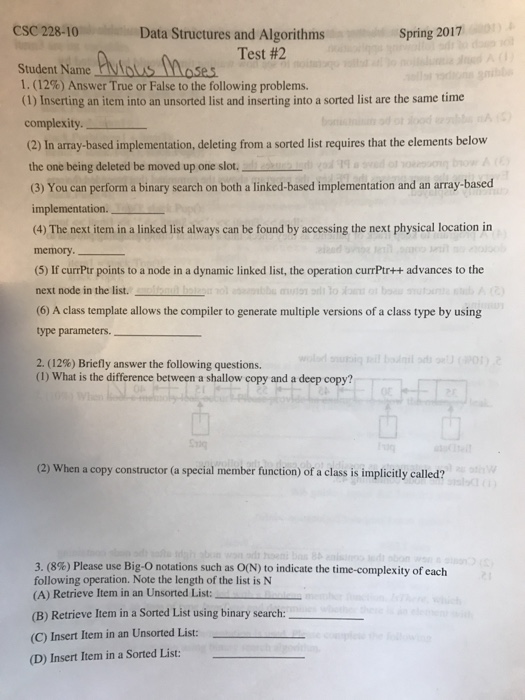 Solved Inserting an item into an unsorted list and inserting | Chegg.com Solved Inserting an item into an unsorted list and inserting | Chegg.com