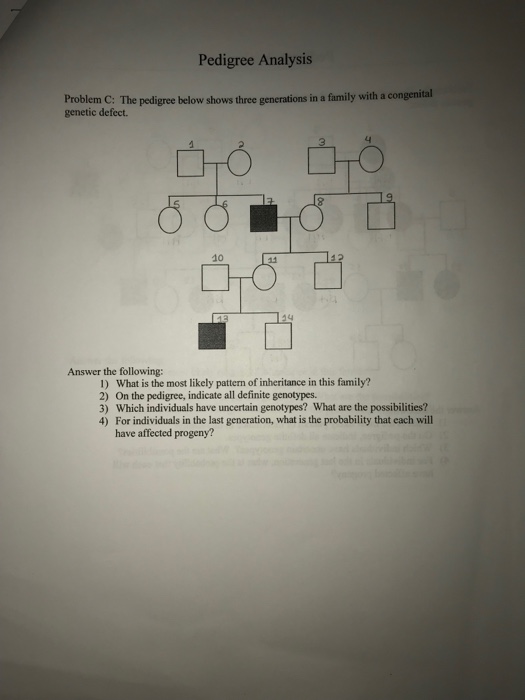 Solved Pedigree Analysis Problem A: The pedigree below shows | Chegg.com