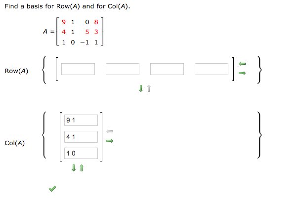 Solved Find a basis for Row(A) and for Col(A) 91 0 8 A-4 1 5 | Chegg.com
