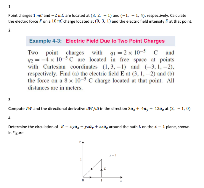 Solved Point charges 1mC and −2mC are located at (3,2,−1) | Chegg.com