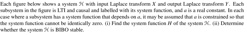 Solved Each figure below shows a system H with input Laplace | Chegg.com