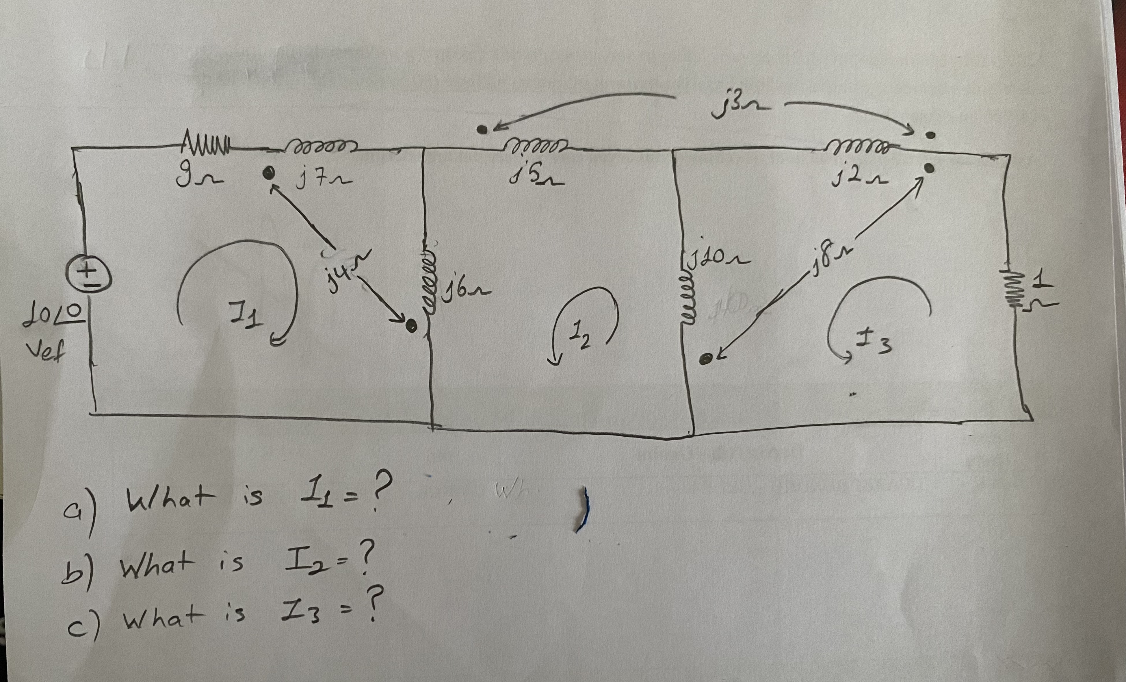 Solved a) ﻿What is I1= ?b) ﻿What is I2= ?c) ﻿What is I3= ? | Chegg.com