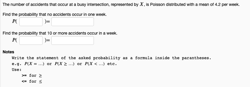 Solved The number of accidents that occur at a busy | Chegg.com