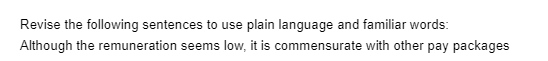 Solved Revise the following sentences to use plain language | Chegg.com