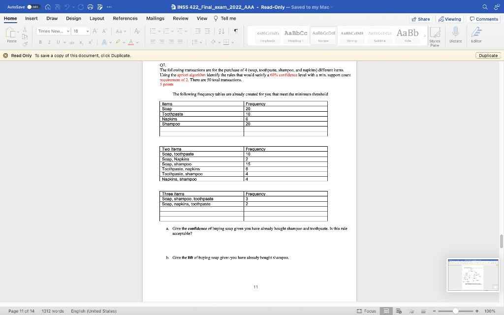 Solved Read Only To save a copy of this document, click | Chegg.com