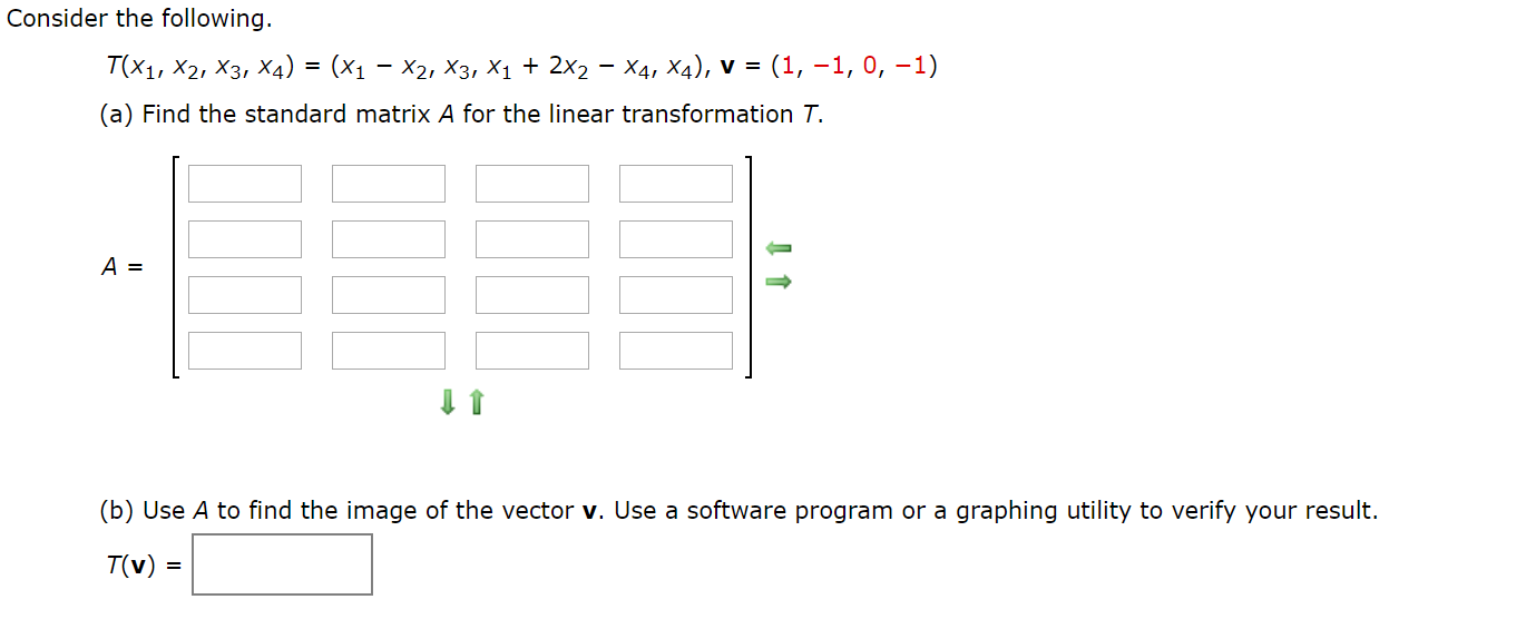 Solved Use the standard matrix for the linear transformation | Chegg.com
