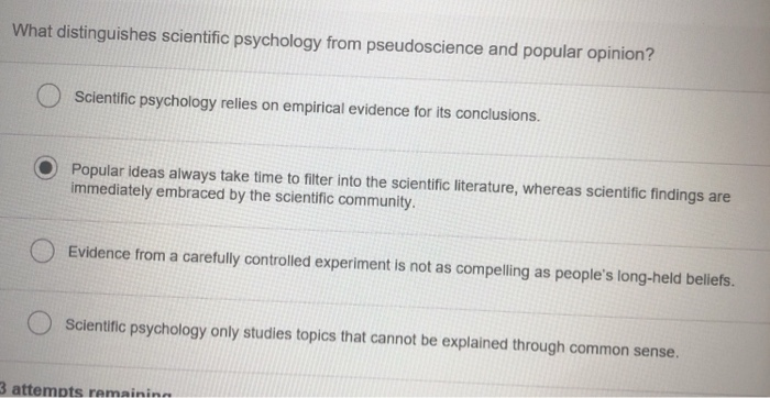 Solved What distinguishes scientific psychology from | Chegg.com